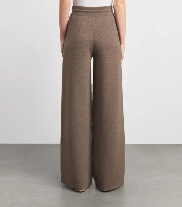Agnona Cashmere-wool-silk Wide-leg Trousers