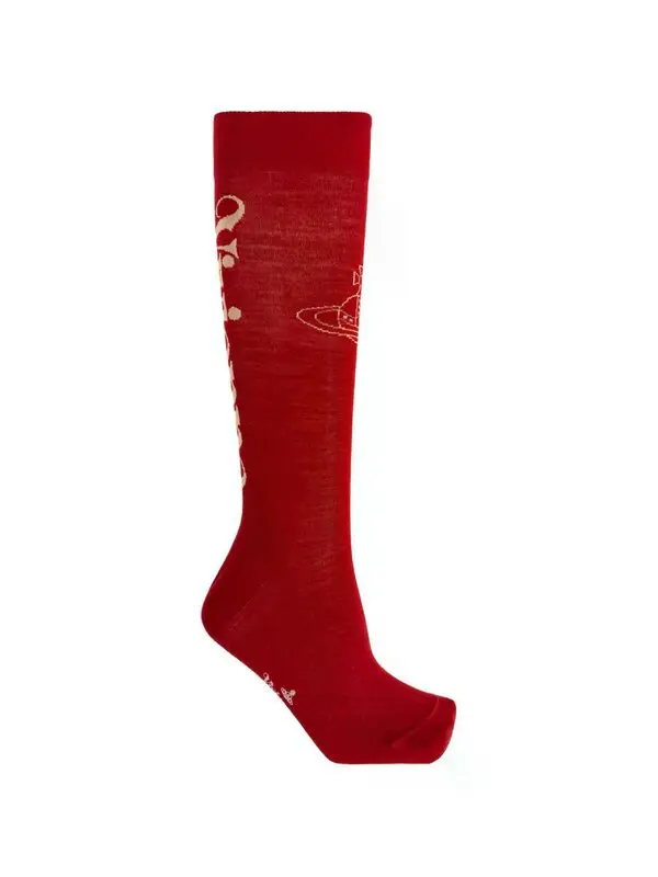 VIVIENNE WESTWOOD Half Logo Socks - Red