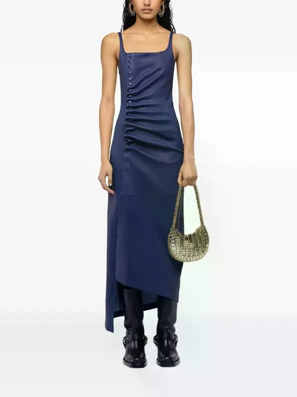 Rabanne Draped Snap-button Maxi Dress - Blue