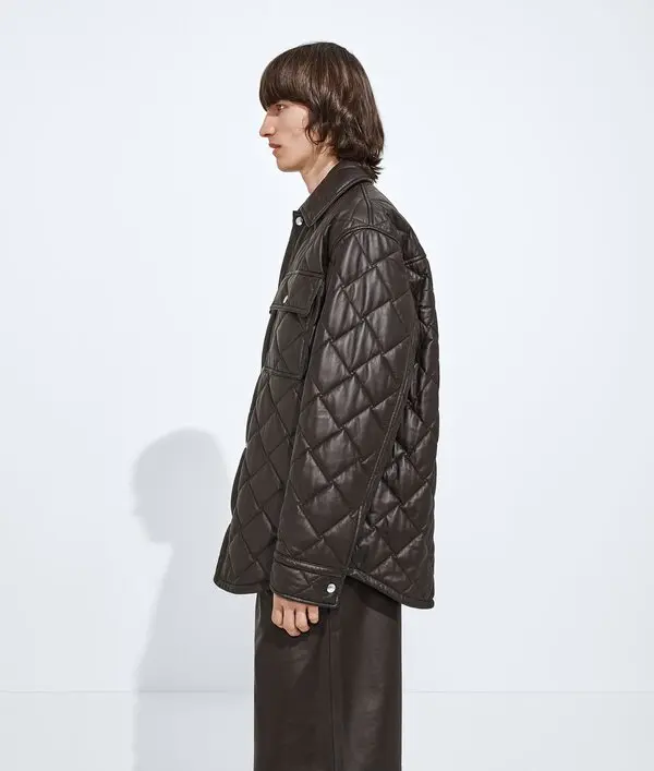 Bottega Veneta Leather Quilted Overshirt