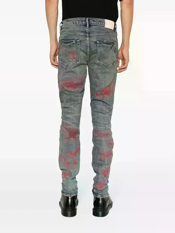 PURPLE BRAND Distressed-effect Slim-fit Jeans