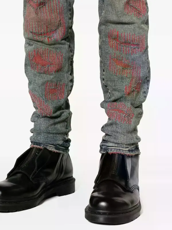 PURPLE BRAND Distressed-effect Slim-fit Jeans