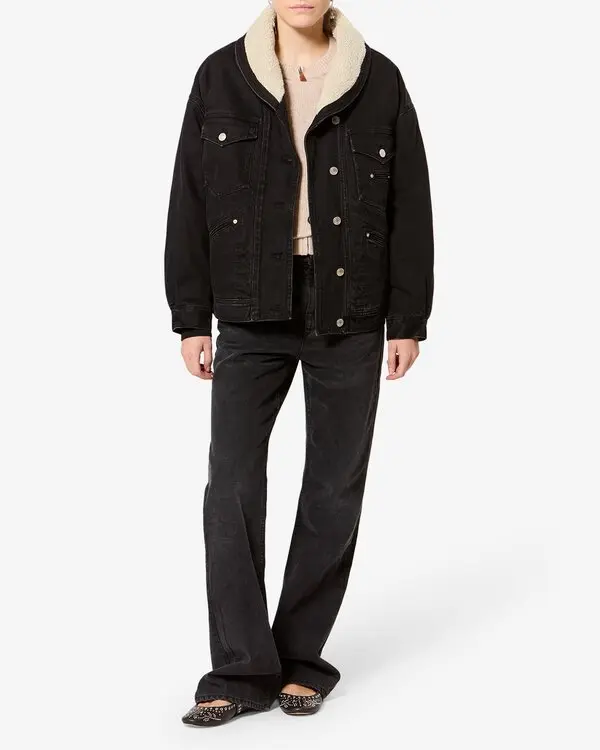 Isabel Marant Étoile Pimia Faux Fur Lined Denim Jacket