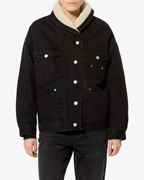 Isabel Marant Étoile Pimia Faux Fur Lined Denim Jacket