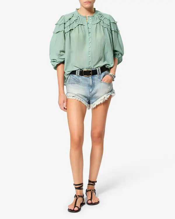 ETOILE Christa Ruffled Cotton Viscose Blouse