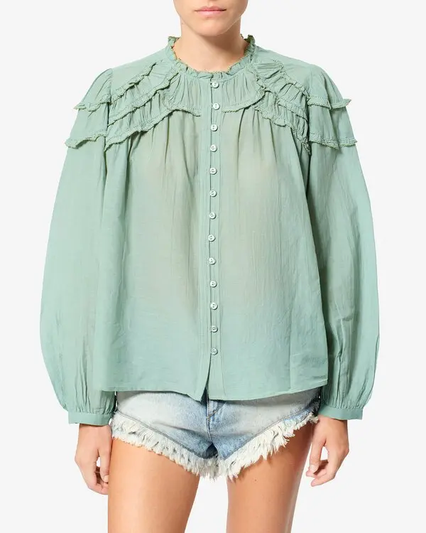 ETOILE Christa Ruffled Cotton Viscose Blouse