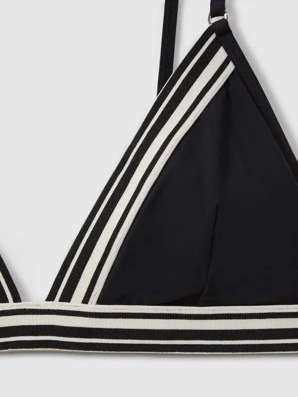 REISS Triangle Contrast Trim Bikini Top