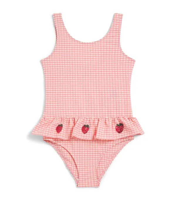 KONGES SLOJD Konges Sløjd Gingham Strawberry Embellished Swimsuit