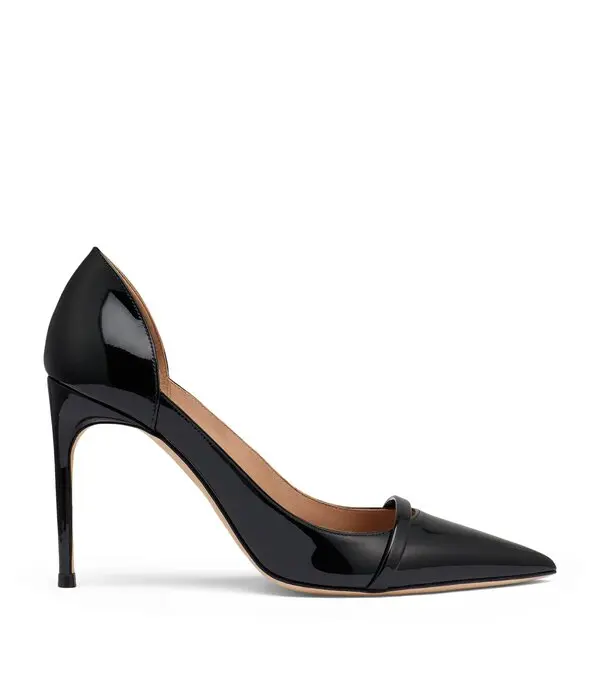 MALONE SOULIERS Patent Leather Crawford Heeled Pumps 90 - Black