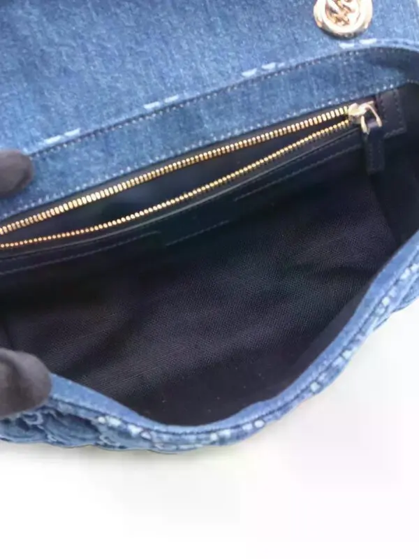 Gucci 2016-2026 Medium Gg Marmont Matelasse Denim Shoulder Bag