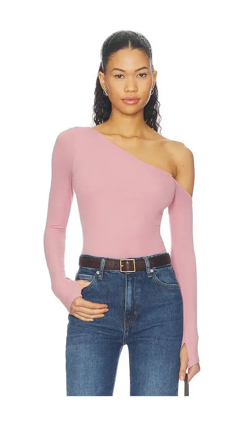 Michael Lauren Magdaleno Cold Shoulder Long Sleeve Top - Rose