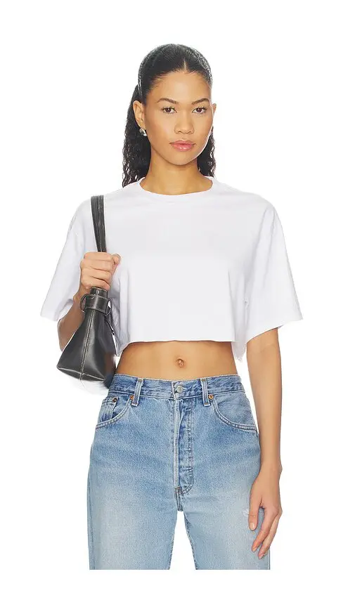 RE/DONE 90s Cropped Easy Tee In . Also - Ivory