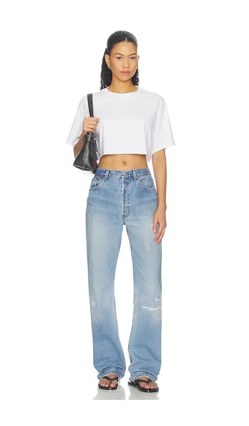 RE/DONE 90s Cropped Easy Tee In . Also