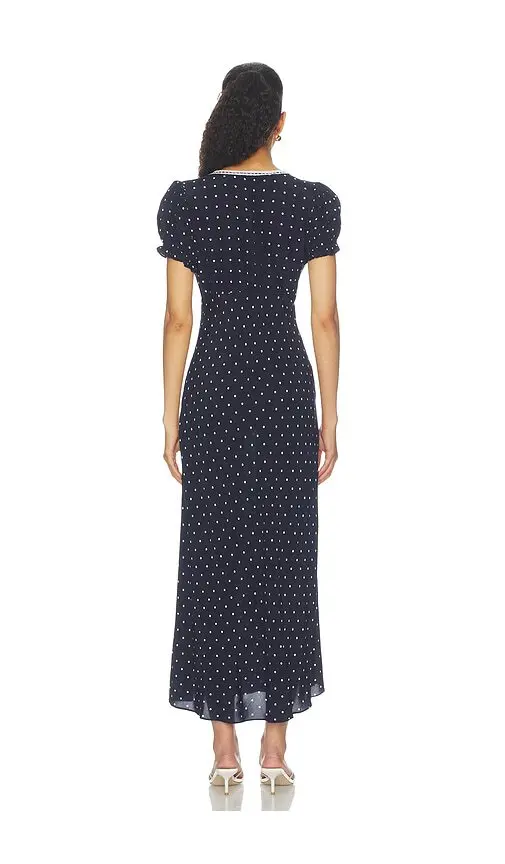 Rails Polka Dot Lace Trimmed Midi Dress