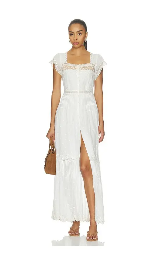 LoveShackFancy Georgine Lace-trimmed Cotton Maxi Dress