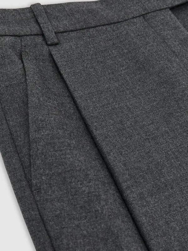 REISS Wool-blend Pleated Barrel-leg Trousers