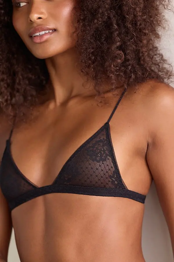 INTIMATELY Dahlia Micro Triangle Bralette At - Black