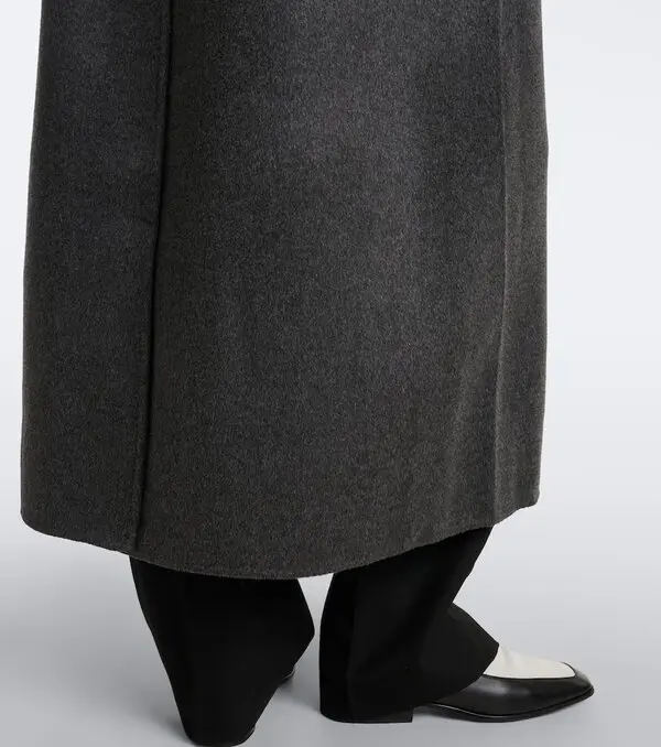 THE FRANKIE SHOP Nikola Belted Wool And Cashmere Coat In Dark Melange