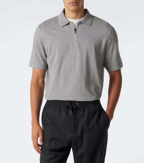 Canali Cotton And Cashmere Polo Sweater