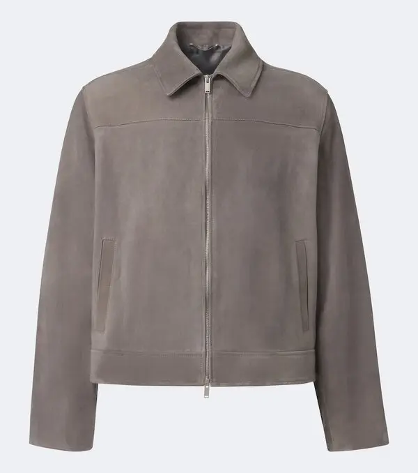 LARDINI Suede Zip-up Jacket