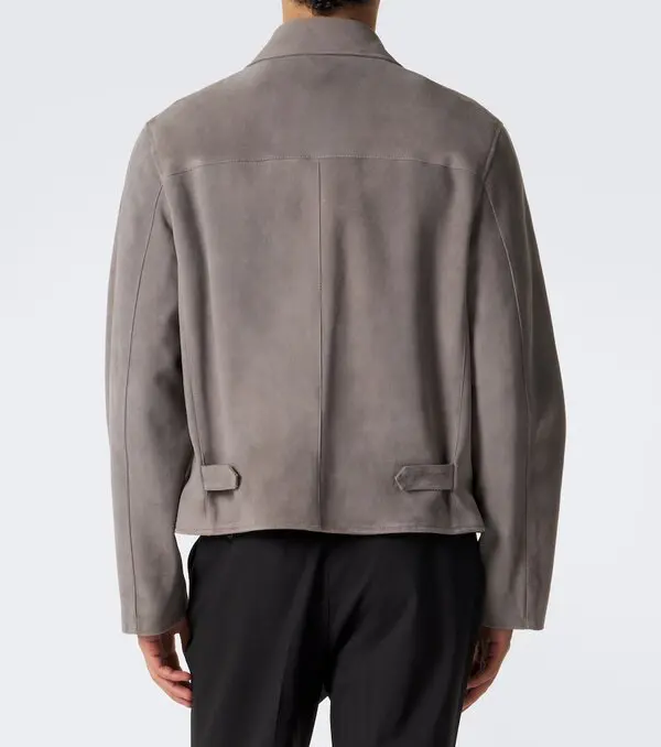 LARDINI Suede Zip-up Jacket