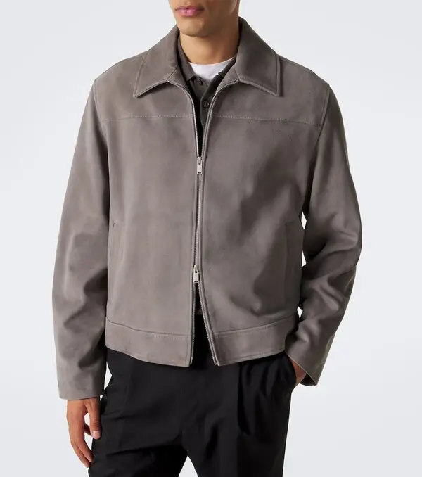 LARDINI Suede Zip-up Jacket