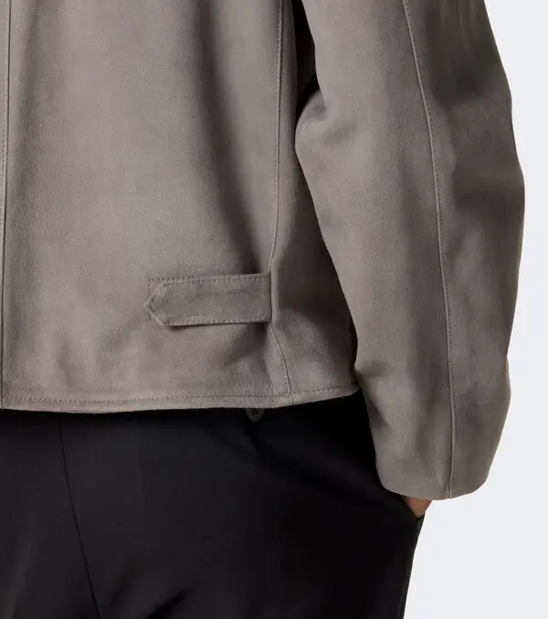 LARDINI Suede Zip-up Jacket