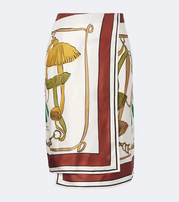 Dorothee Schumacher Cosmic Funghi Printed Silk Twill Wrap Skirt - Multicoloured