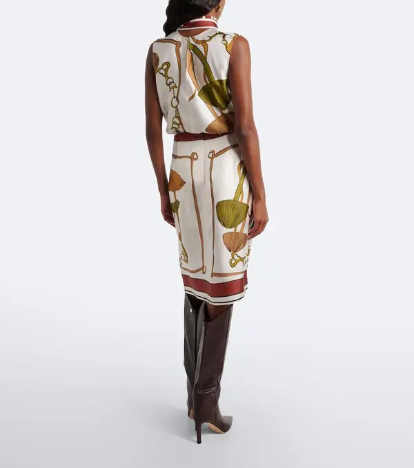 Dorothee Schumacher Cosmic Funghi Printed Silk Twill Wrap Skirt
