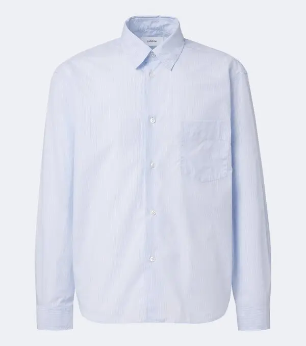 LARDINI Striped Cotton Poplin Shirt