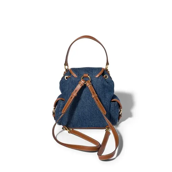 Miu Miu Denim And Leather Backpack