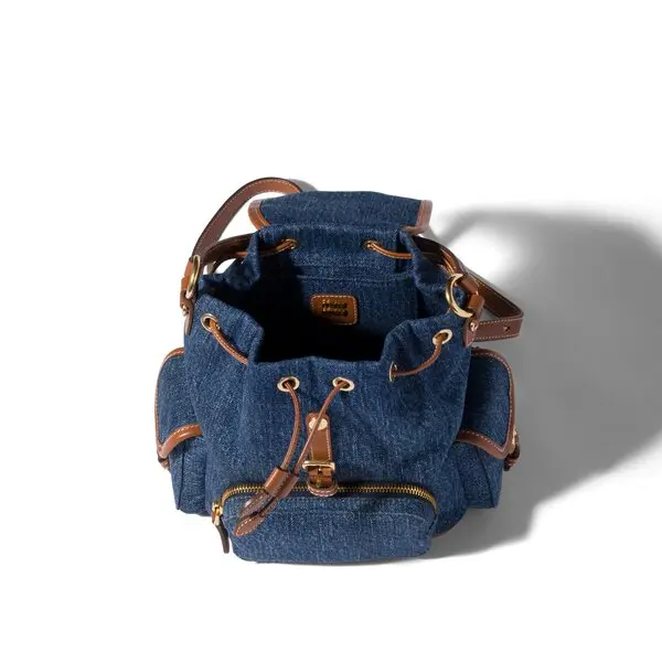 Miu Miu Denim And Leather Backpack