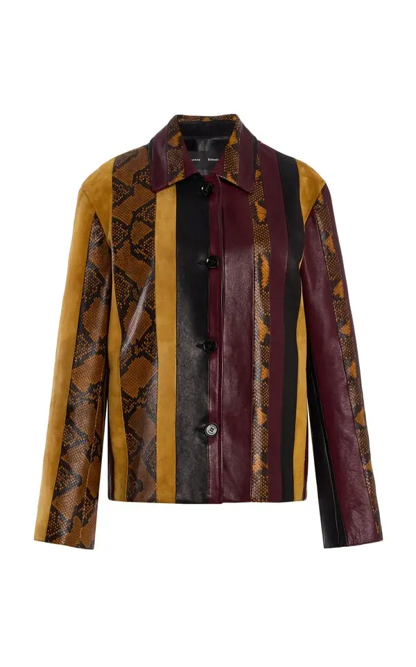 Proenza Schouler Sirine Pieced Leather Jacket - Multi