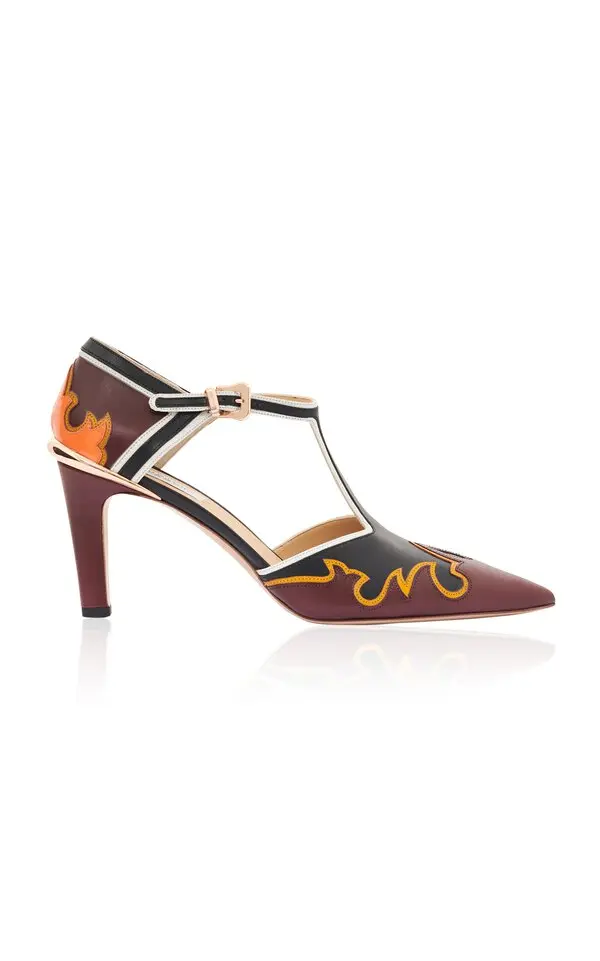 Gabriela Hearst Duna Leather Pumps - Burgundy