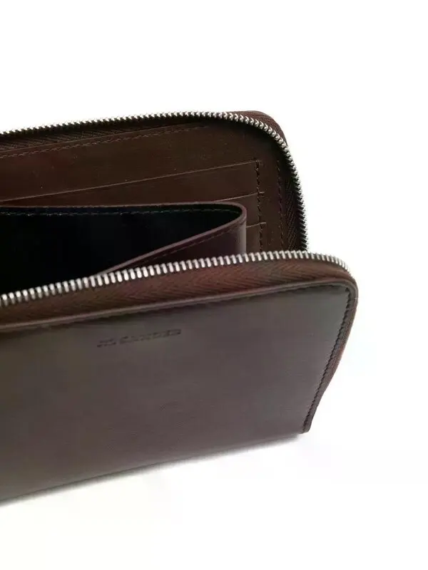JIL SANDER Embossed-logo Zip-up Card Holder