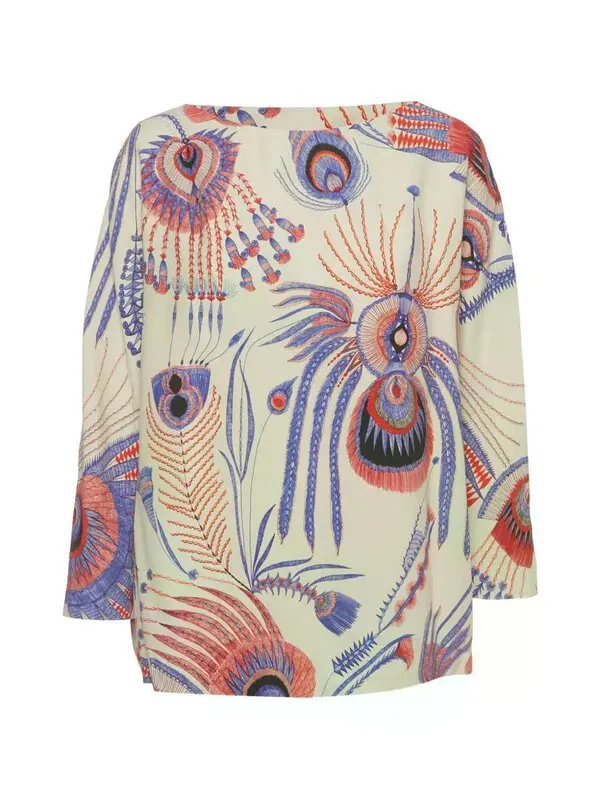 Dries Van Noten Printed Crepe Blouse