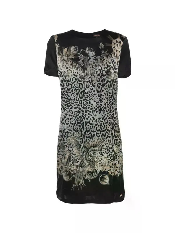 Roberto Cavalli Leopard-print Satin Mini Dress