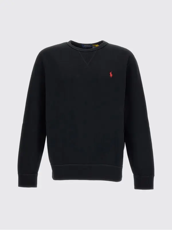 Polo Ralph Lauren Cotton Crewneck Sweatshirt With Embroidered Pony - Black