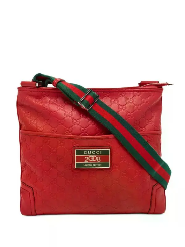 Gucci 2008 Guccissima Messenger Bag - Red