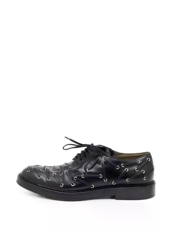 Dior Eyelet-detail Lace-up Derby Shoes - Black