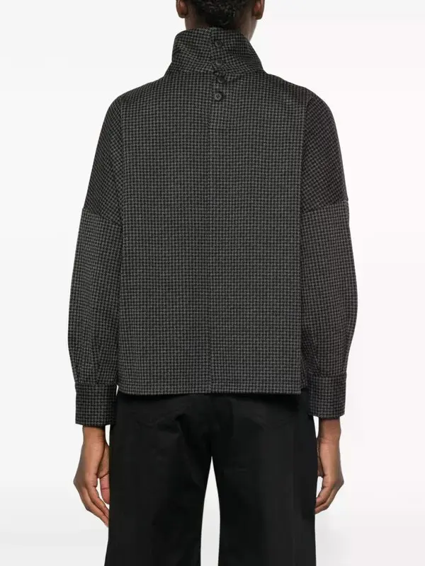 NIU Houndstooth Pattern High-neck Top