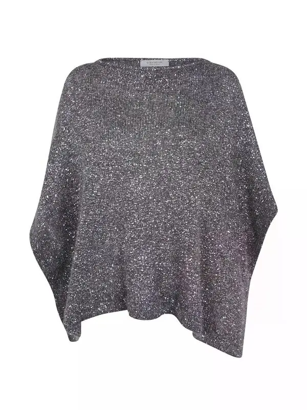 D.exterior Sequin Embellished Knitted Poncho