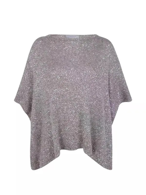 D.exterior Sequinned Knit Top