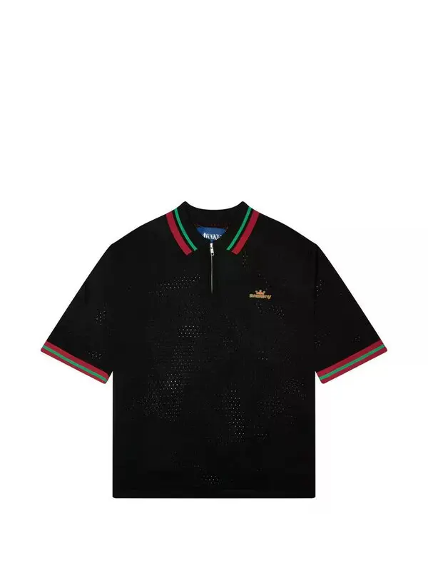 AWAKE NY Mesh Zip-fastening Polo Shirt - Black