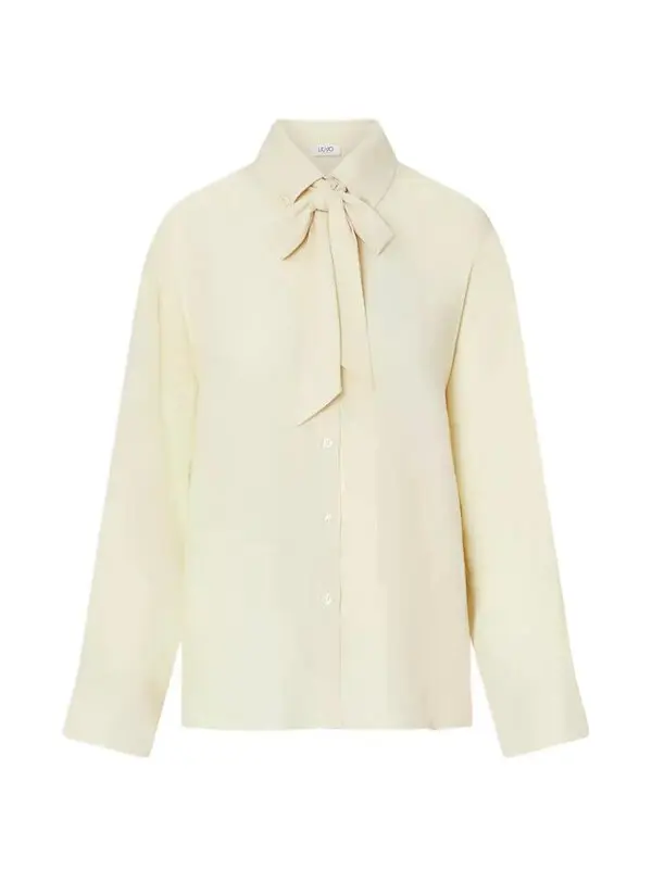 Liu Jo Pussy-bow Long-sleeve Shirt - Neutrals