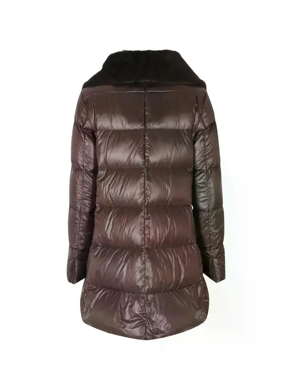 Herno Faux-fur Collar Padded Coat - Brown