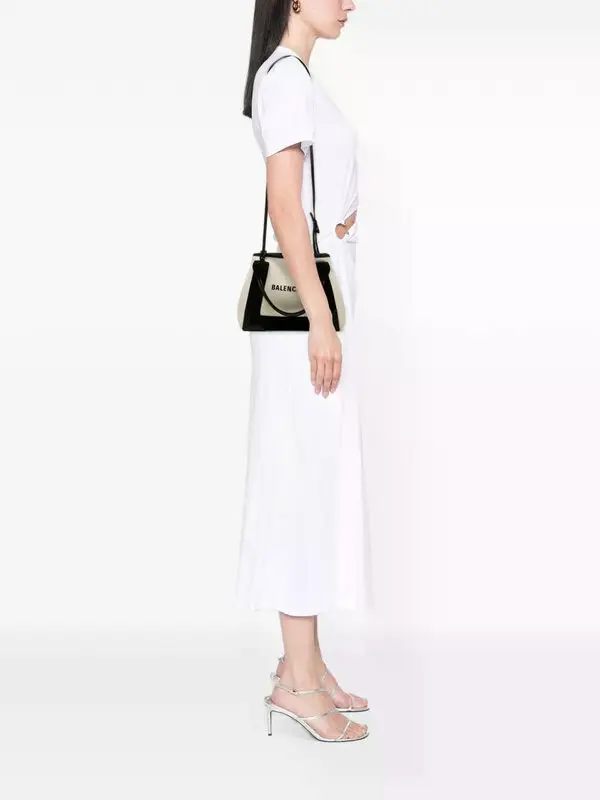 Balenciaga 2014-2015 Canvas Navy Cabas Xs Satchel
