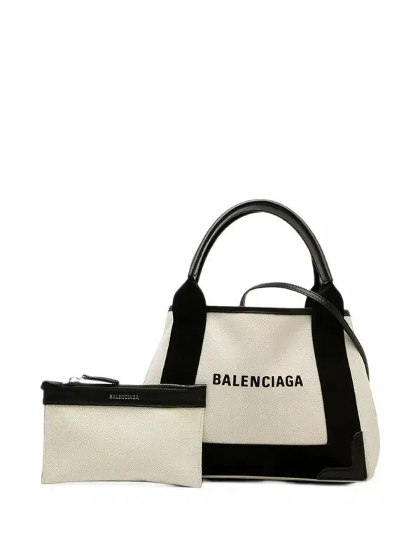 Balenciaga 2014-2015 Canvas Navy Cabas Xs Satchel