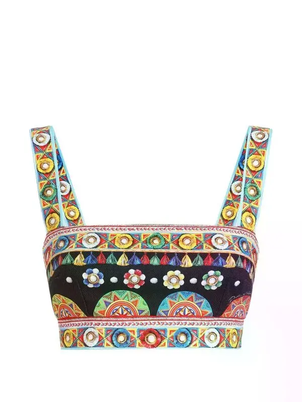 Dolce & Gabbana Carretto-print Cotton Top