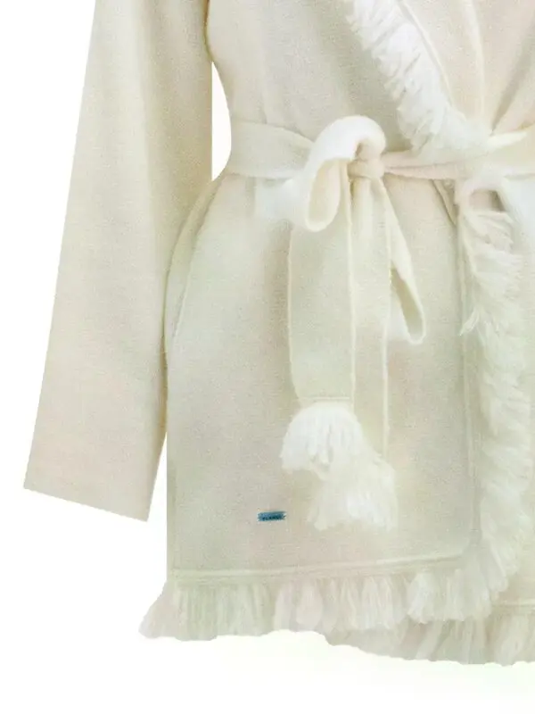 Alanui Knitted Belted Cardigan With Fringe Trim